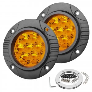 OFFROADTOWN 2PCS 5Inch 80W Round Flush Mount LED Pods Amber Driving ...